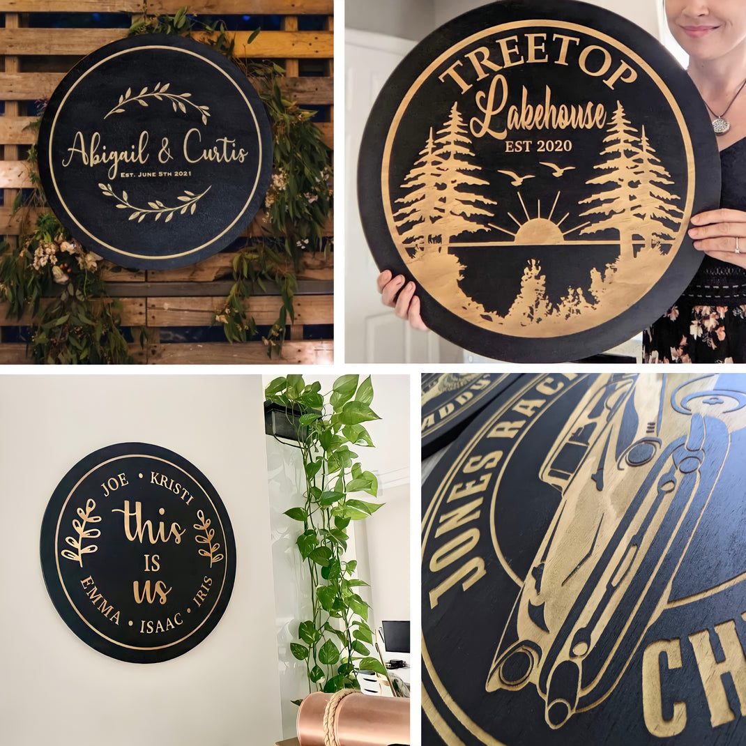 Custom Engraved Round Wood Signs – Grand Impressions