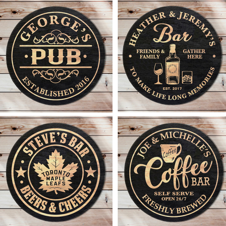 Custom Engraved Round Wood Signs – Grand Impressions